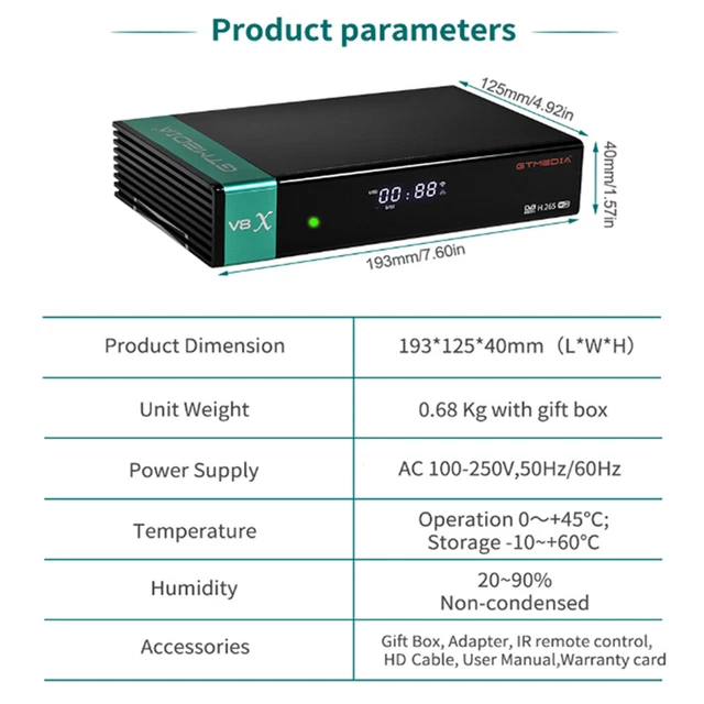 DIGITAL SATELLITE TV Receiver FTA Tuner Box HDMI SCART USB DVR ...