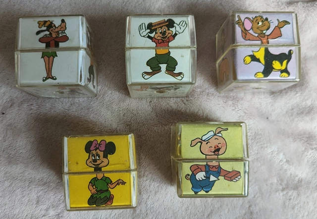 VINTAGE DISNEY SPINNING Mix And Match Blocks, Some Play Ware Marks. £3. ...