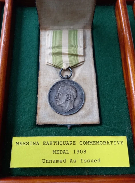 ITALY 1908 MESSINA Earthquake Medal as awarded to RN, RM & Merchant ...