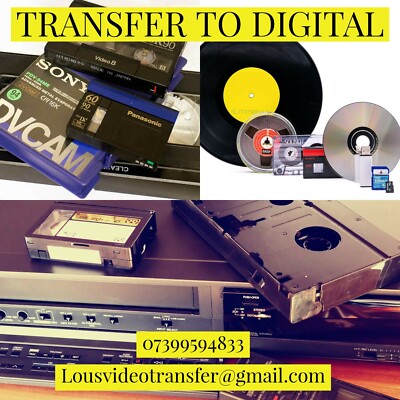 VIDEO TRANSFER VHS VHS-C HI8 MiniDV DVCAM 8mm super 8 - to Digital £7. ...
