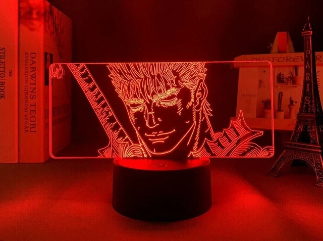 3D LAMP ANIME Collectible Berserk Manga Guts 7 Color LED USB Night ...