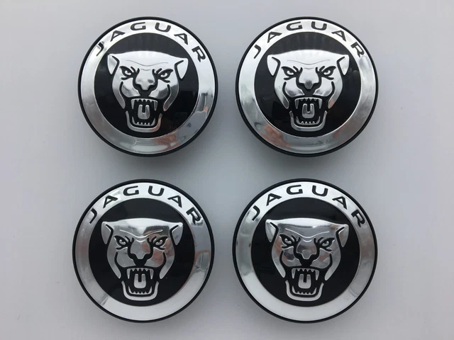 GENUINE JAGUAR BLACK Alloy Wheel Centre Cap Badges Brand New Xf Xe F ...