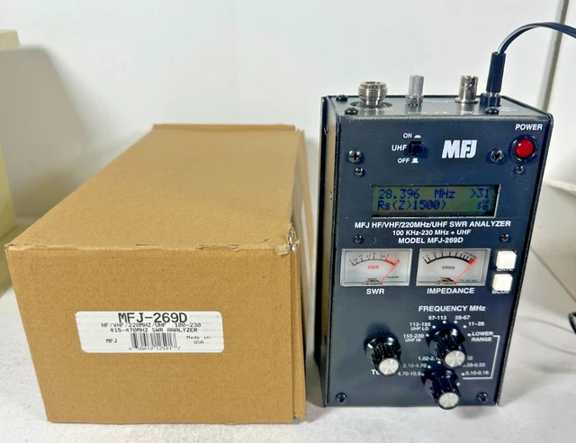 MFJ ANTENNA ANALYZER MFJ-269D HF/VHF/UHF SWR w/Power Supply 100 KHz ...