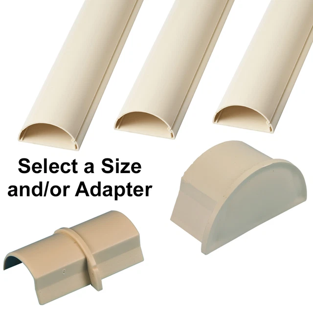 30MM X 15MM Magnolia Round D Trunking & Adapters–ADHESIVE BACKED–Cable ...
