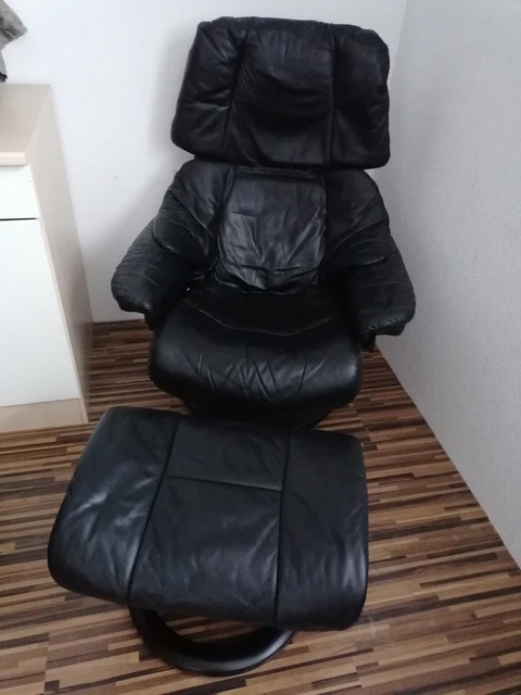 STRESSLESS SESSEL MIT Hocker Schwarz Relaxsessel Ledersessel Fernsehsessel EUR 99,00 - PicClick DE