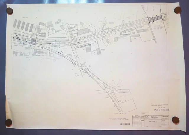 DEUTSCHE REICHSBAHN SITE map station Cottbus 1984 £28.36 - PicClick UK