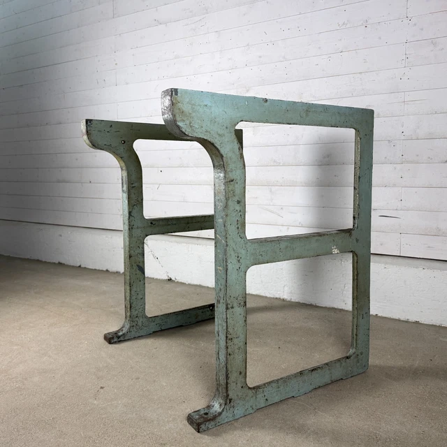 PAIR OF RECLAIMED Industrial Cast Iron Workbench Legs £395.00 - PicClick UK