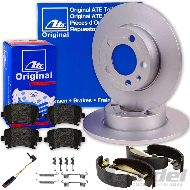 ATE BREMSSCHEIBEN + BELÄGE + HANDBREMSE HINTEN für MERCEDES C-KLASSE W204 S204 EUR 119,90 ...