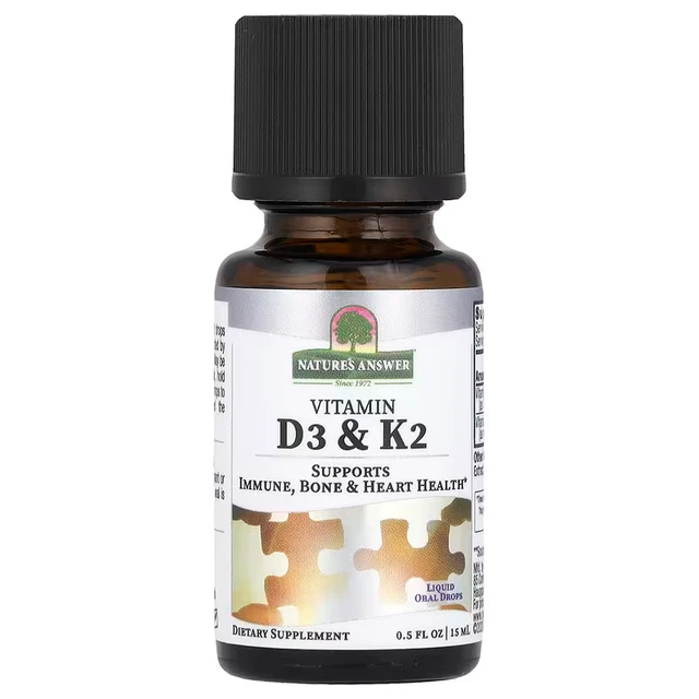 NATURE'S ANSWER, VITAMIN D3 & K2, 0.5 fl oz (15 ml), Expiry"2026 £23.89 ...