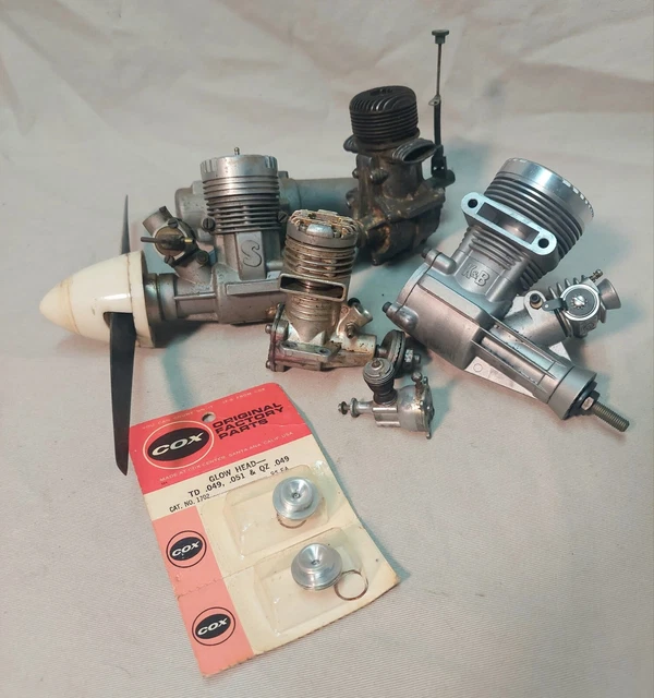 VINTAGE GROUP GAS Airplane Engines Cox K & B Fox Super Tigre.. Glow ...
