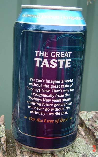 TOOHEYS NEW THE Great Taste Can Empty Can Bottom Opened Limited Edition ...