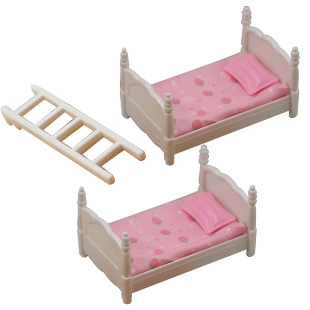 BED-UP MODEL CHILD Miniature Doll Bunk Beds Dollhouse Furniture Plastic ...