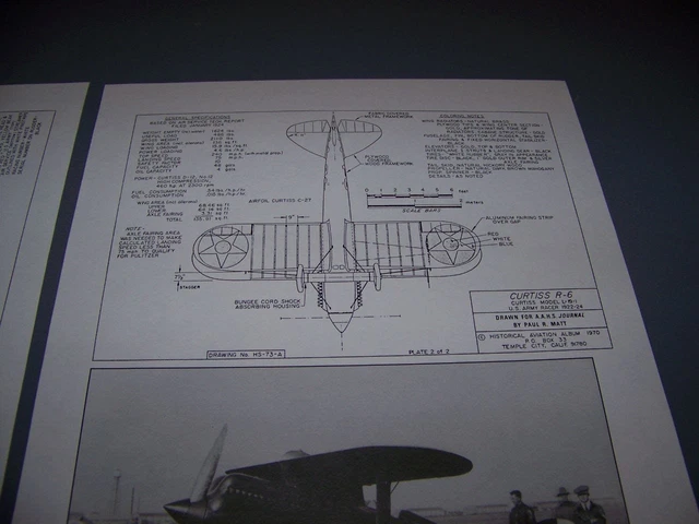 VINTAGE..CURTISS R-6 ARMY Racer..4-Views/Specs (954F)...Rare! £6.30 ...