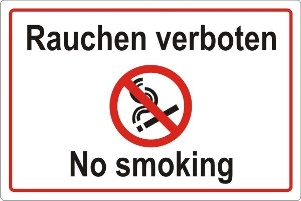 RAUCHEN VERBOTEN RAUCHVERBOT Hinweisschild No smoking Art.-Nr. 3112 EUR ...