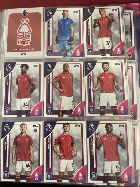 TOPPS PREMIER LEAGUE 2026 nottingham forest FULL TEAM SET 18 CARDS £3. ...