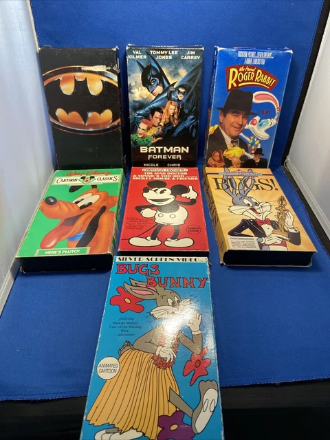 VHS LOT BUGS bunny batman Forever mickey mouse pluto Roger Rabbit ...