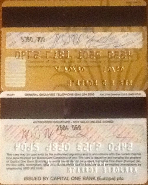 BANK CREDIT /DEBIT Card x 2 .Coop Gold 2001,Capital One 2001 great ...