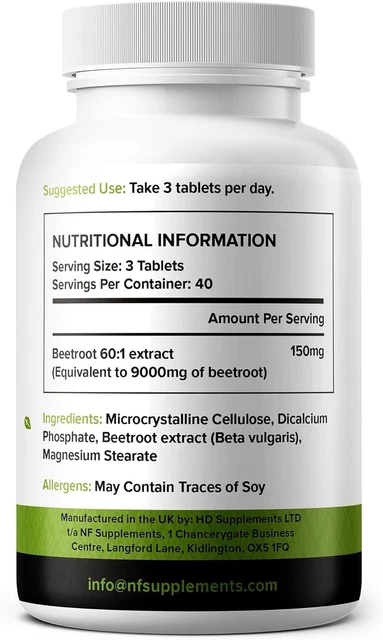 SUSTAINABLE BEETROOT SUPPLEMENT | 120 Tablets in Recyclable Packaging ...
