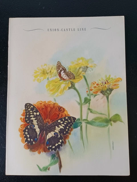 VINTAGE UNION CASTLE Line Ship Dinner Menu RMMV Athlone Castle 1956 ...