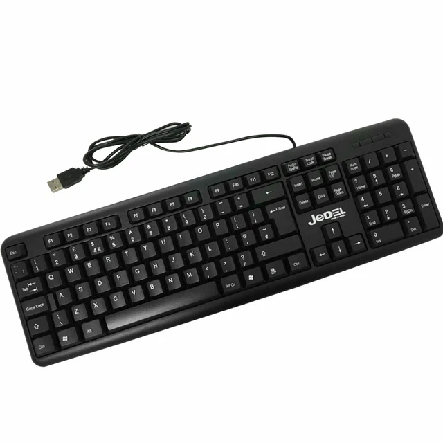 USB WIRED KEYBOARD Full Size QWERTY UK Layout For PC Desktop Laptop NEW ...