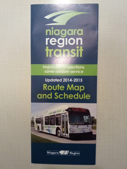 NIAGARA REGION TRANSIT Route Map and Schedule 2014-2015 EUR 8,26 ...