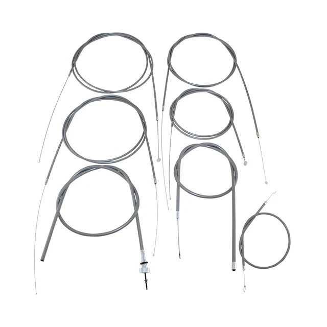 MF7303 SET TRANSMISSION 8pz Câbles Gaine Gris Vespa Px 125 150 200 ...
