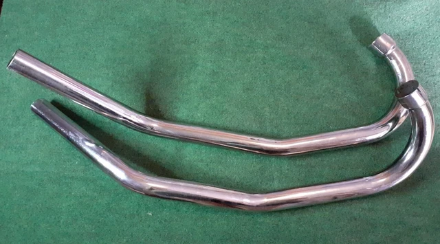 TRIUMPH SWEPT BACK Exhaust T120 650 750 Unit & Pre Unit Made in England ...