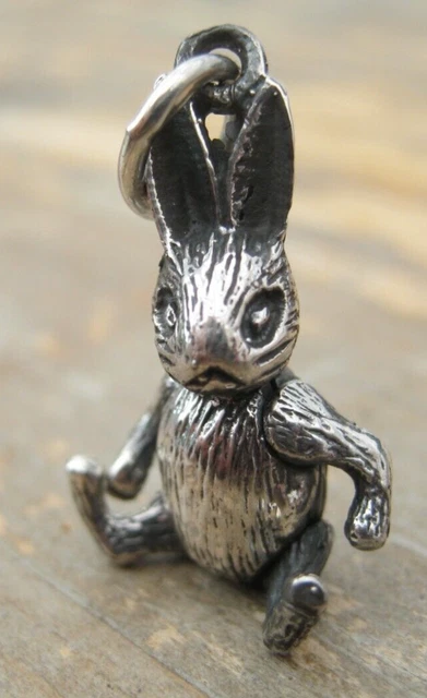 A BEAUTIFUL ARTICULATED Solid Silver 925 Pendant Of An Rabbit - Fob ...