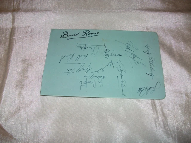 BRISTOL ROVERS SIGNED Autograph Book Page By 11 1950 Fox Pitt Roost ...
