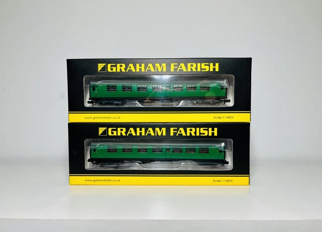 GRAHAM FARISH N Gauge Bulleid Composite Coaches Malachite Green - Job ...
