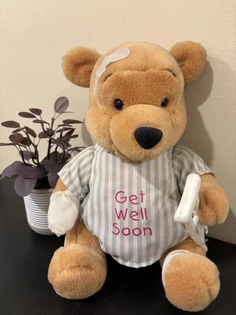 VINTAGE DISNEY GET Well Soon Winnie The Pooh Bandages Crutch Hospital ...