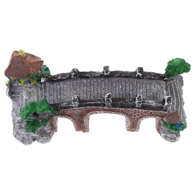 SIMULATED BRIDGE DECOR Aquarium Landscaping Decor Bridge Statue Fish ...