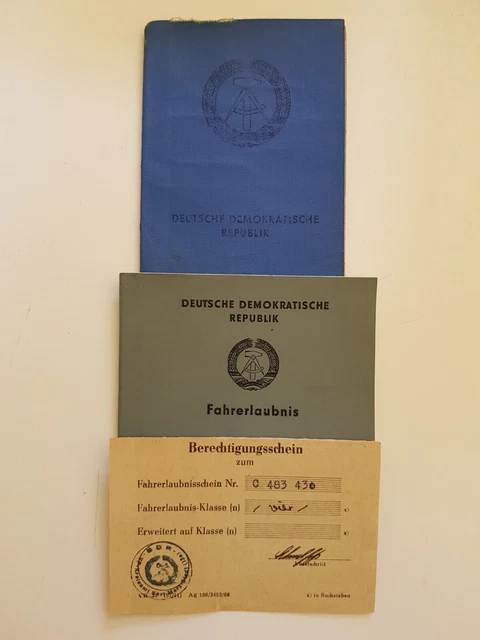 FAHRERLAUBNIS/FÜHRERSCHEIN/BERECHTIGUNGSSCHEIN/AUSWEIS DDR EUR 24,99 ...