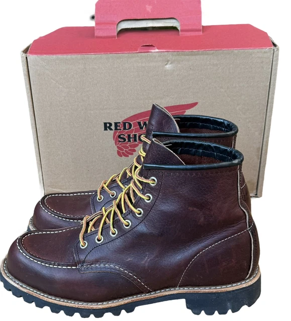 BOXED RED WING Roughneck Moc Toe boots pristine condition UK 8 EU 42 US ...
