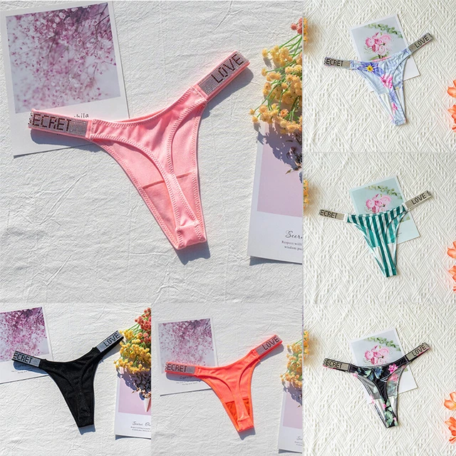 WOMEN THONG FEMALE Underwear Panties Sexy Lingerie G-string Shiny Low ...