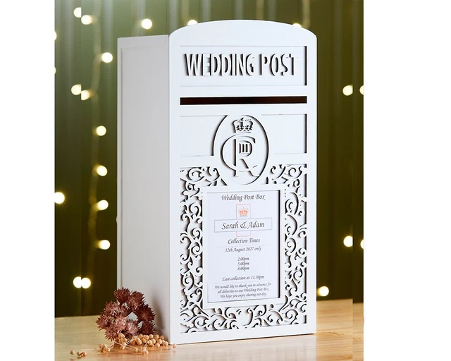 PERSONALISED WEDDING CARD Post Box - Wedding Card Box Lockable Wedding ...