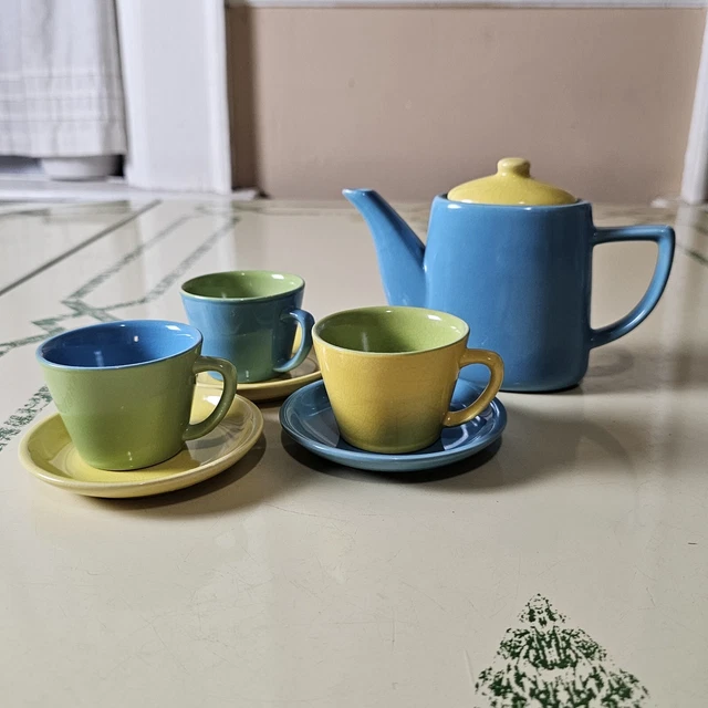 ART DECO COLORFUL Children's Ceramic Tea Set 1920s-40s Whimsical Tea ...
