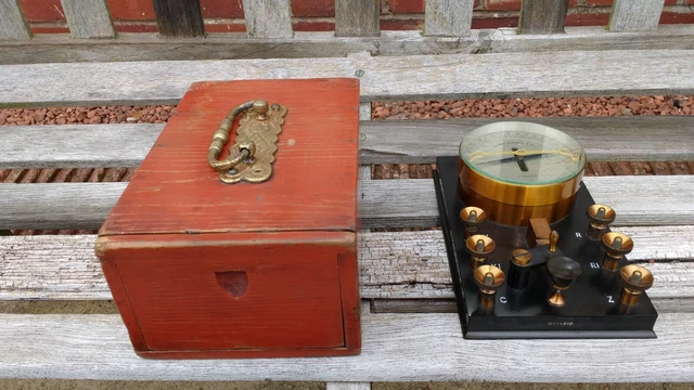 FINE ANTIQUE SIEMENS Bros & Co Telegraph Key Test Set With Galvanometer ...