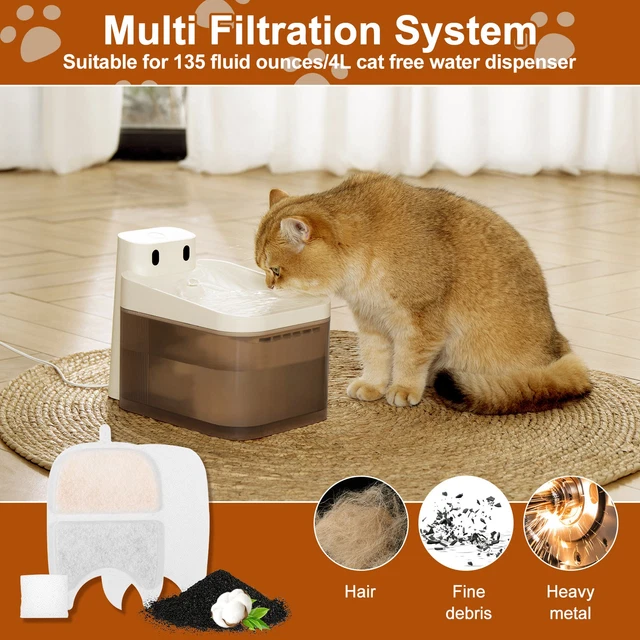 12 SET CAT Water Fountain Filters and Sponges Compatible with 135 fl oz ...