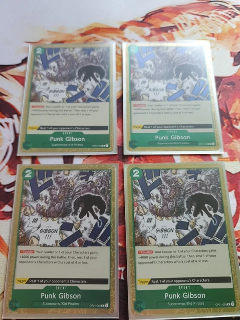 ONE PIECE TCG Punk Gibson OP01-058 Playset Englisch Near Mint Rare 1st ...