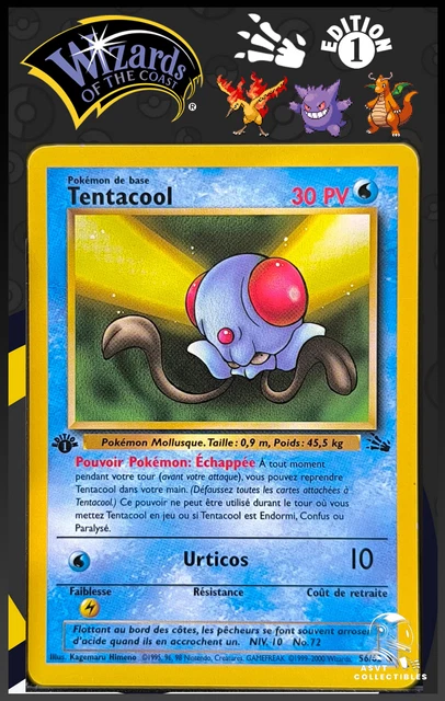 CARTE POKÉMON TENTACOOL 56/62 Edition 1 Ed1 Fossile Wizards FR EUR 6,99 ...