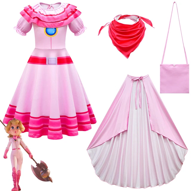 NEW GIRL'S SUPER Mario Brothers Princess Peach Red Role Playing Costume ...