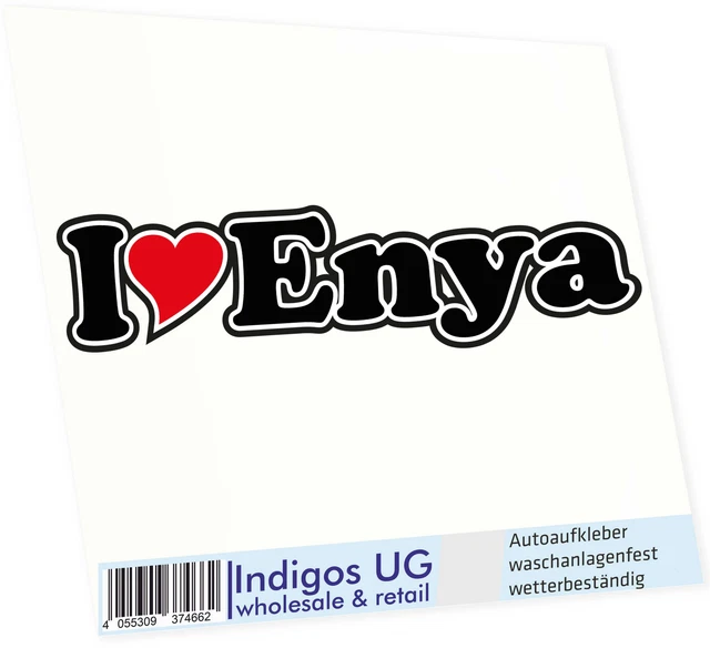 AUTOAUFKLEBER - AUFKLEBER - Sticker Auto mit Herz - 15 cm I LOVE Enya ...