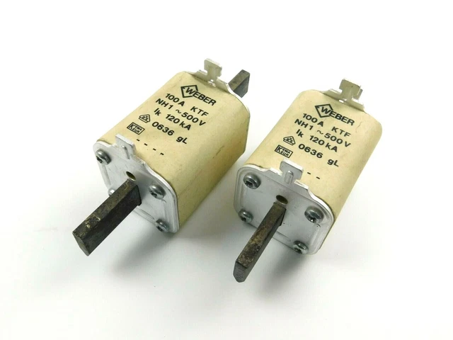 WEBER SÉCURITÉ 100 A KTF Nh 1 500 V 120 Ka 2 Pièce EUR 10,07 - PicClick FR