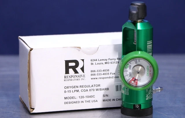 RESPONSIVE RESPIRATORY 120-1040C Oxygen Regulator $39.95 - PicClick