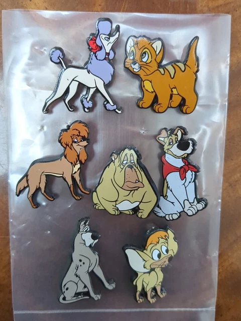 DISNEY - OLIVER & Company - 7 Vintage Pin Badges - FULL SET - Very ...