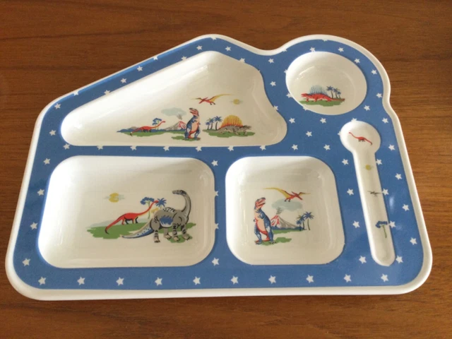 CATH KIDSTON KIDS Blue Dinosaur Sectioned Plate £8.00 - PicClick UK