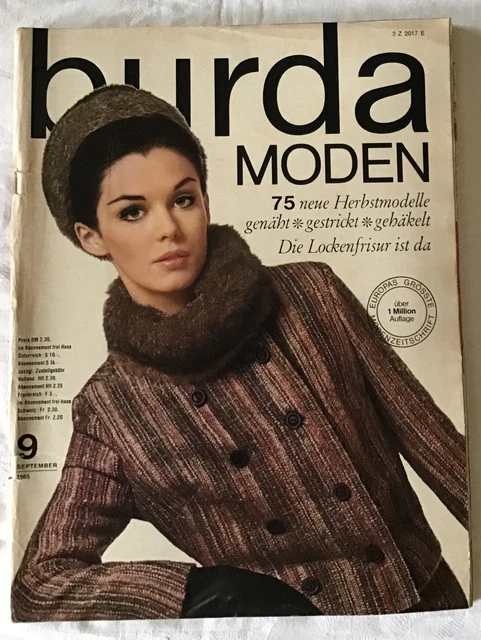 BURDA MODEN 09.1965 mit Schnittmuster und Anleitung EUR 7,00 - PicClick DE
