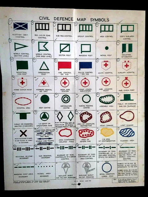 CIVIL DEFENCE MAP Symbols Sheet I Cold War II Nuclear World War III 1 2 ...