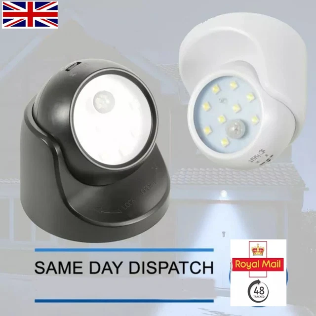 360° BATTERY POWER Motion Sensor Security PIR LED Light Garden Indoor ...